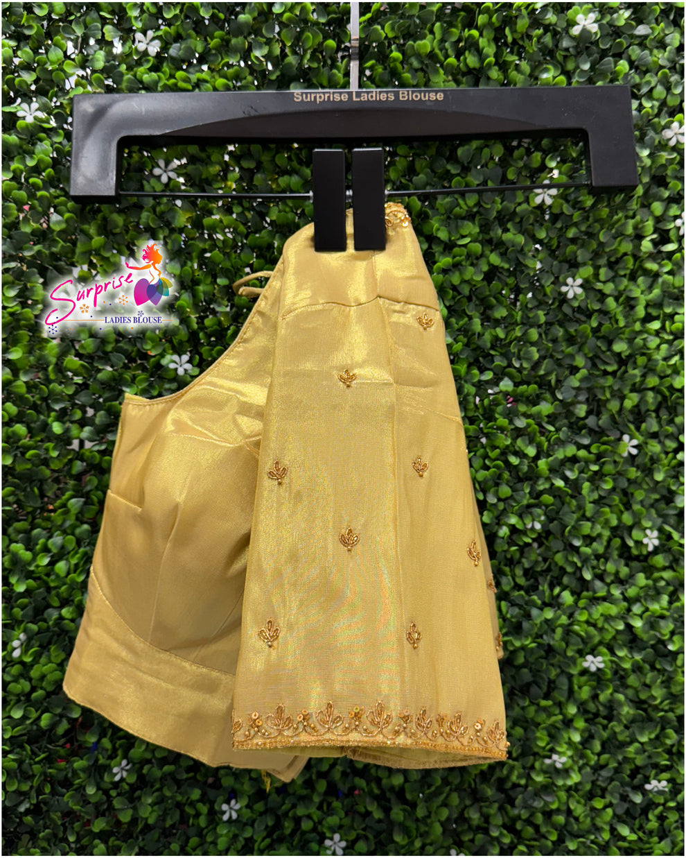 Handwork designer Ari work blouse gold color – SurpriseLadies blouse