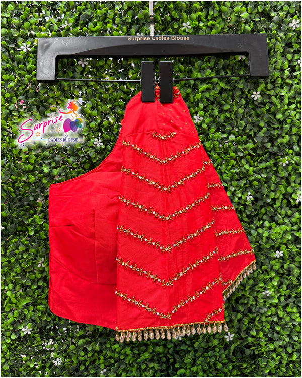 Designer handwork Ari work blouse Red color – SurpriseLadies blouse
