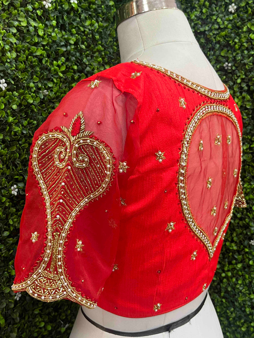 Handwork designer Ari work blouse Red color – SurpriseLadies blouse
