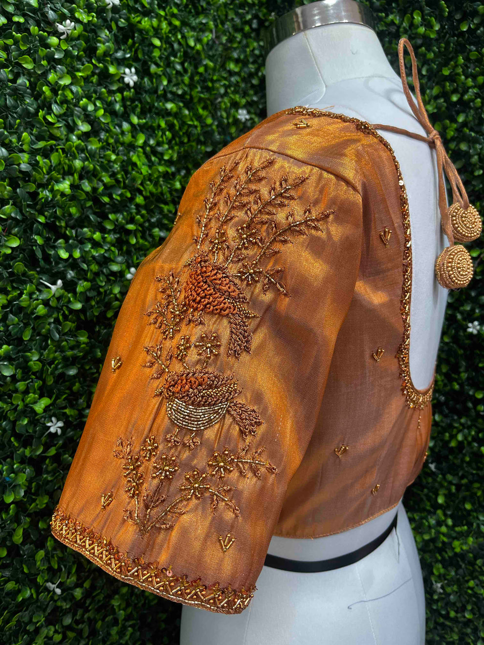 Handwork designer Ari work blouse copper color – SurpriseLadies blouse