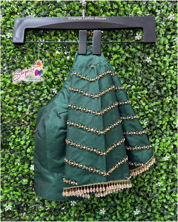 Designer handwork Ari work blouse Green color – SurpriseLadies blouse