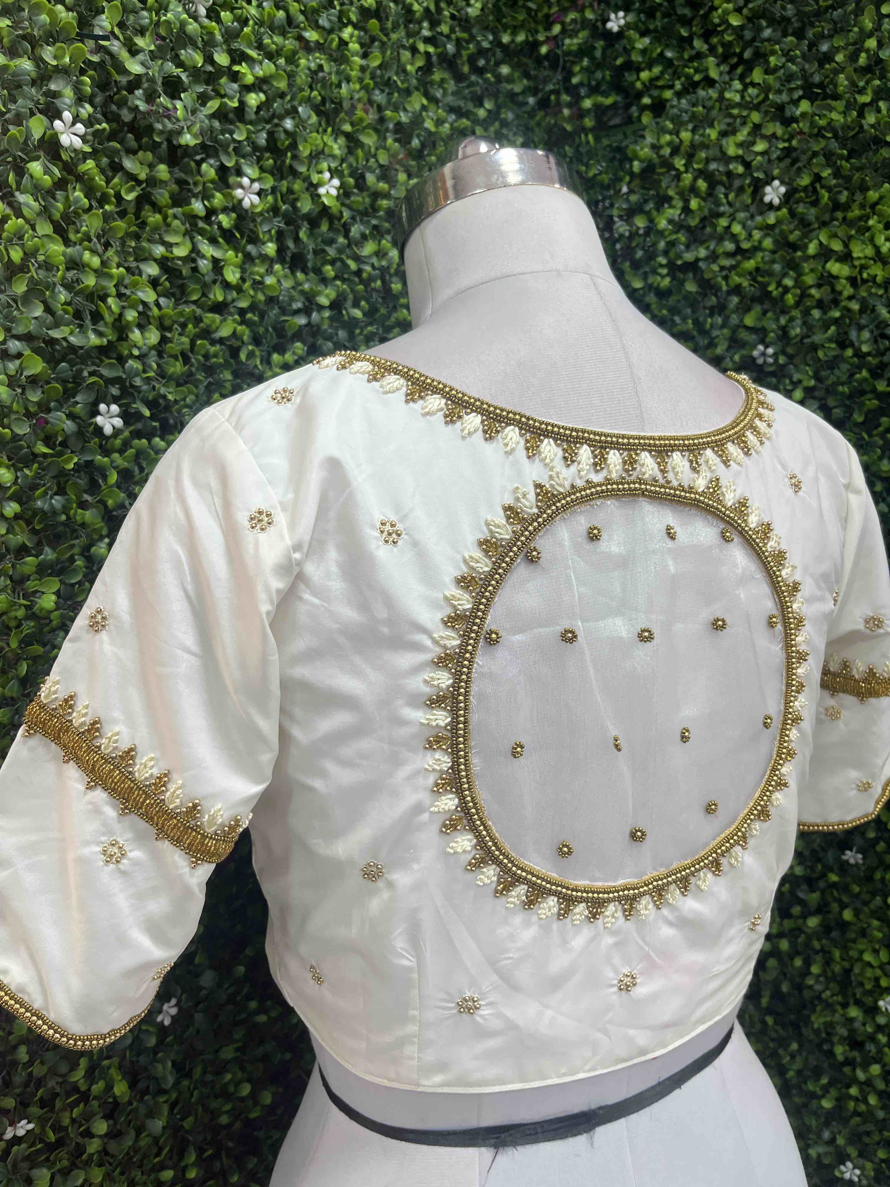 Handwork designer Ari work blouse Cream/ off white color ...