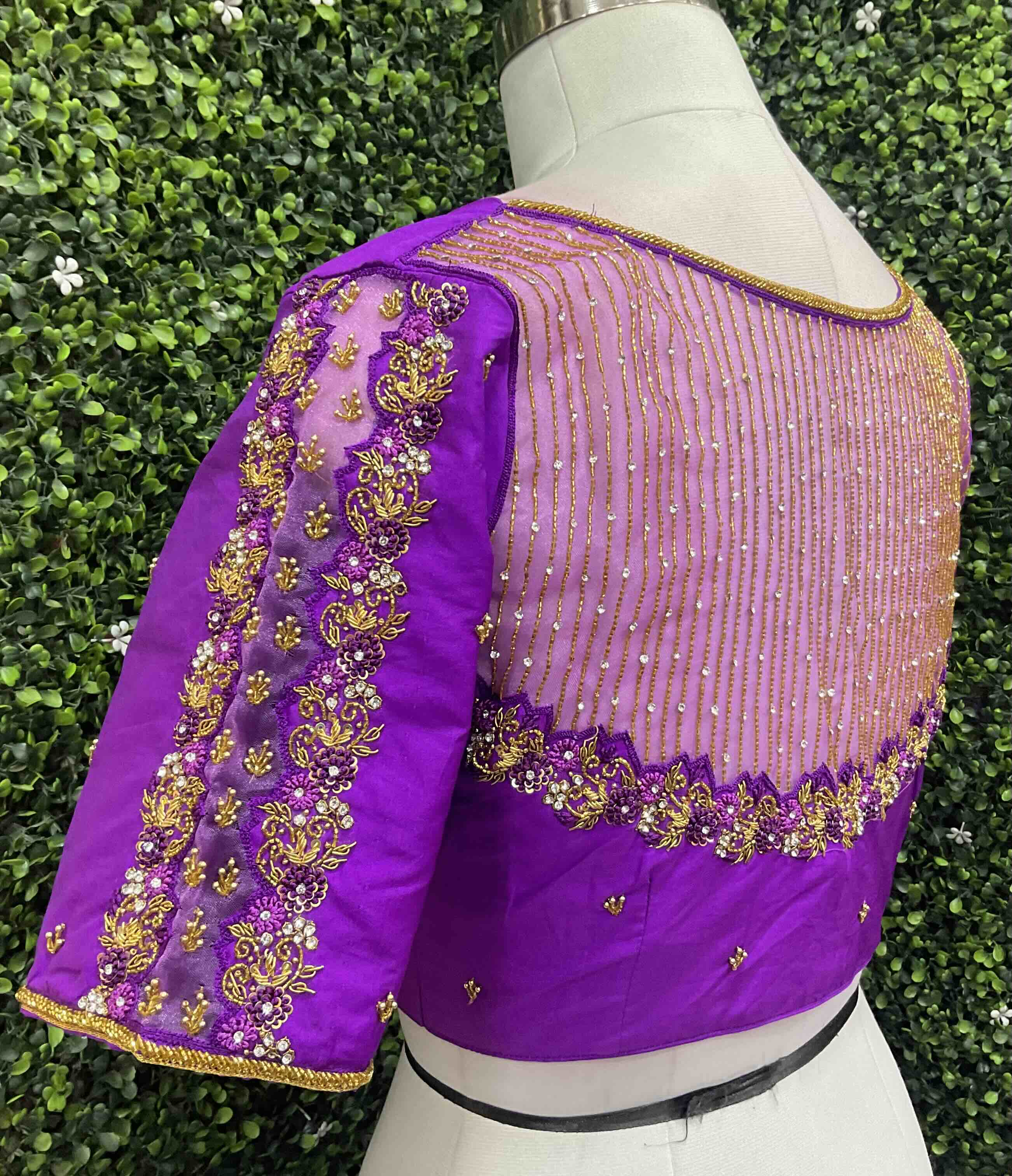 Handwork designer Ari work blouse purple color – SurpriseLadies blouse
