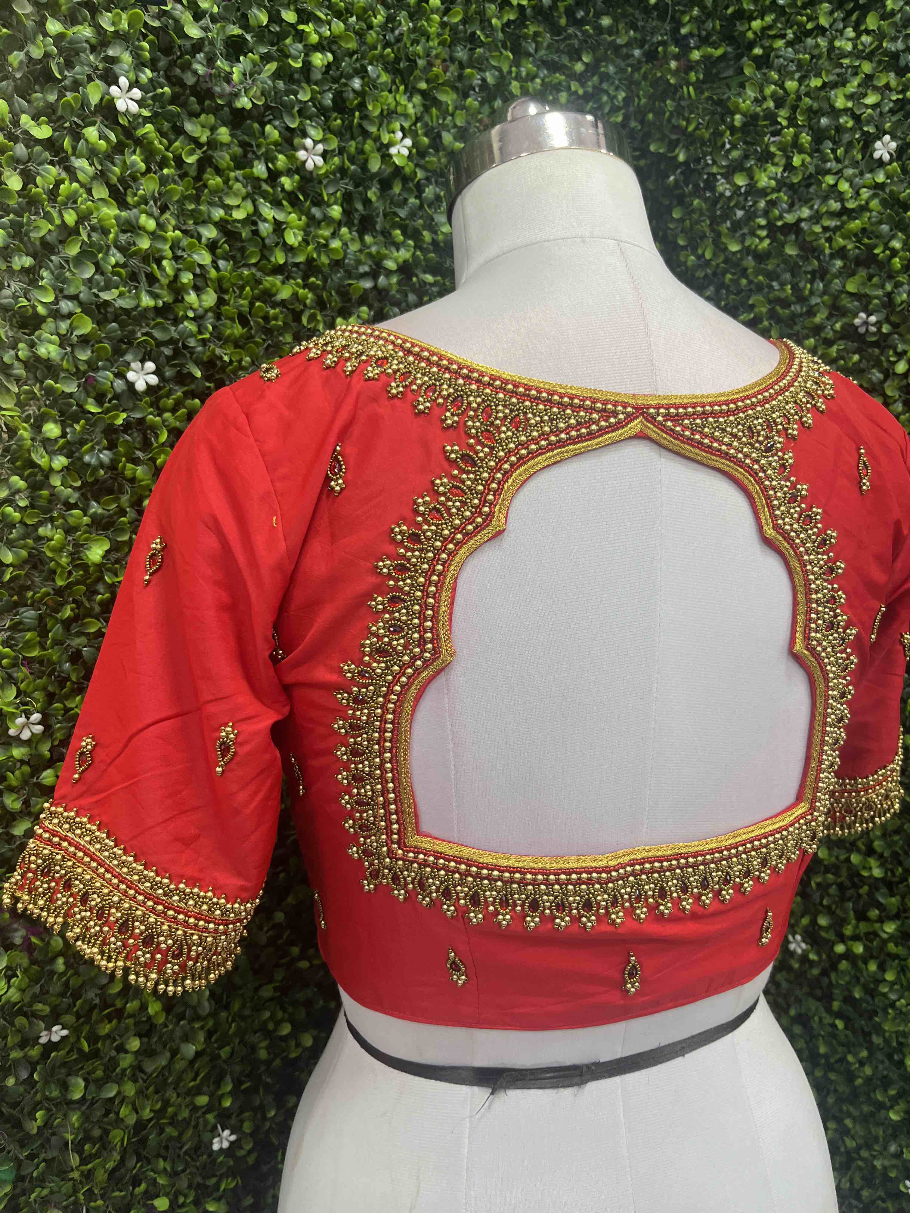 Handwork designer Ari work blouse Red color – SurpriseLadies blouse