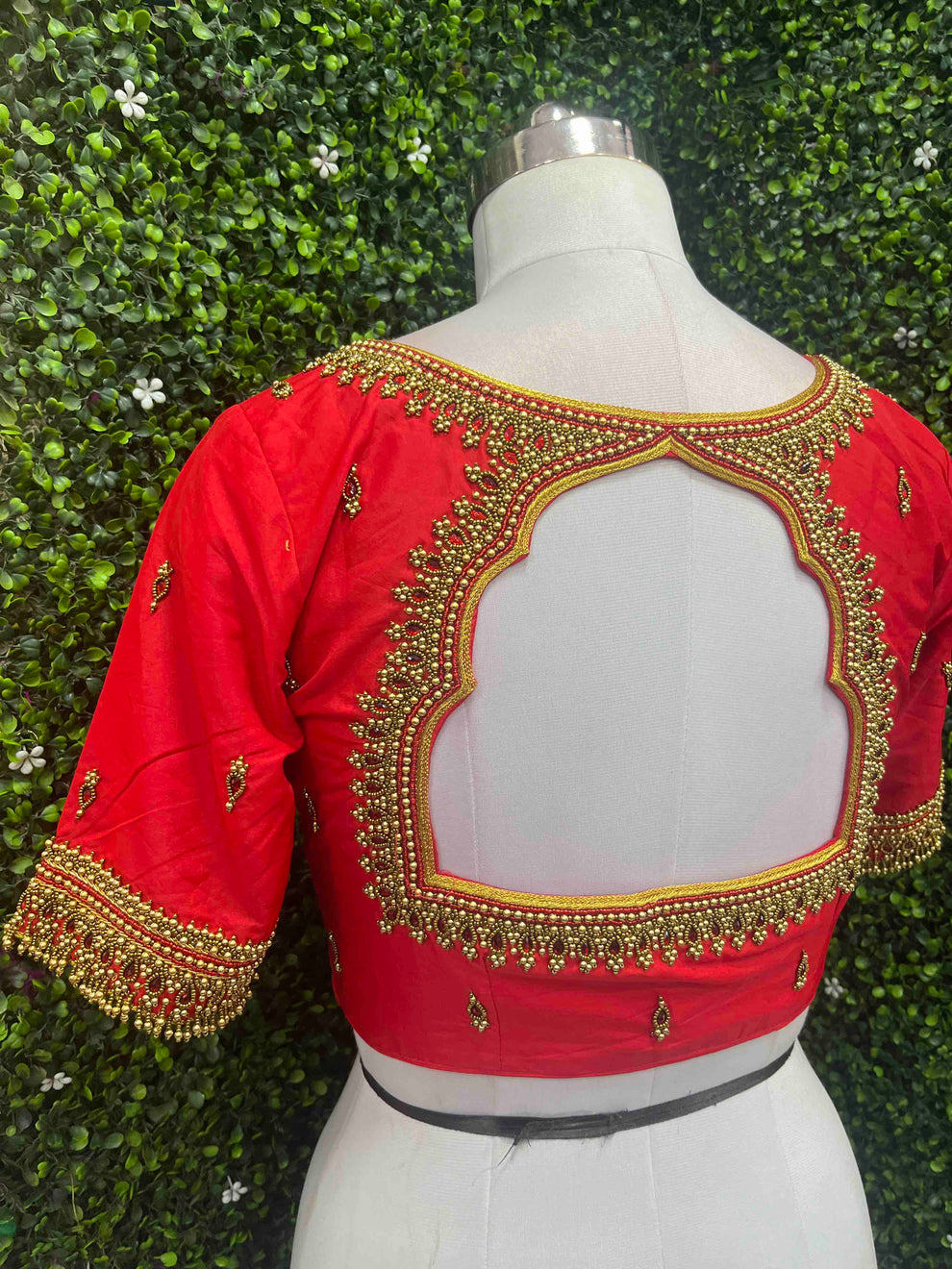 Handwork designer Ari work blouse Red color – SurpriseLadies blouse