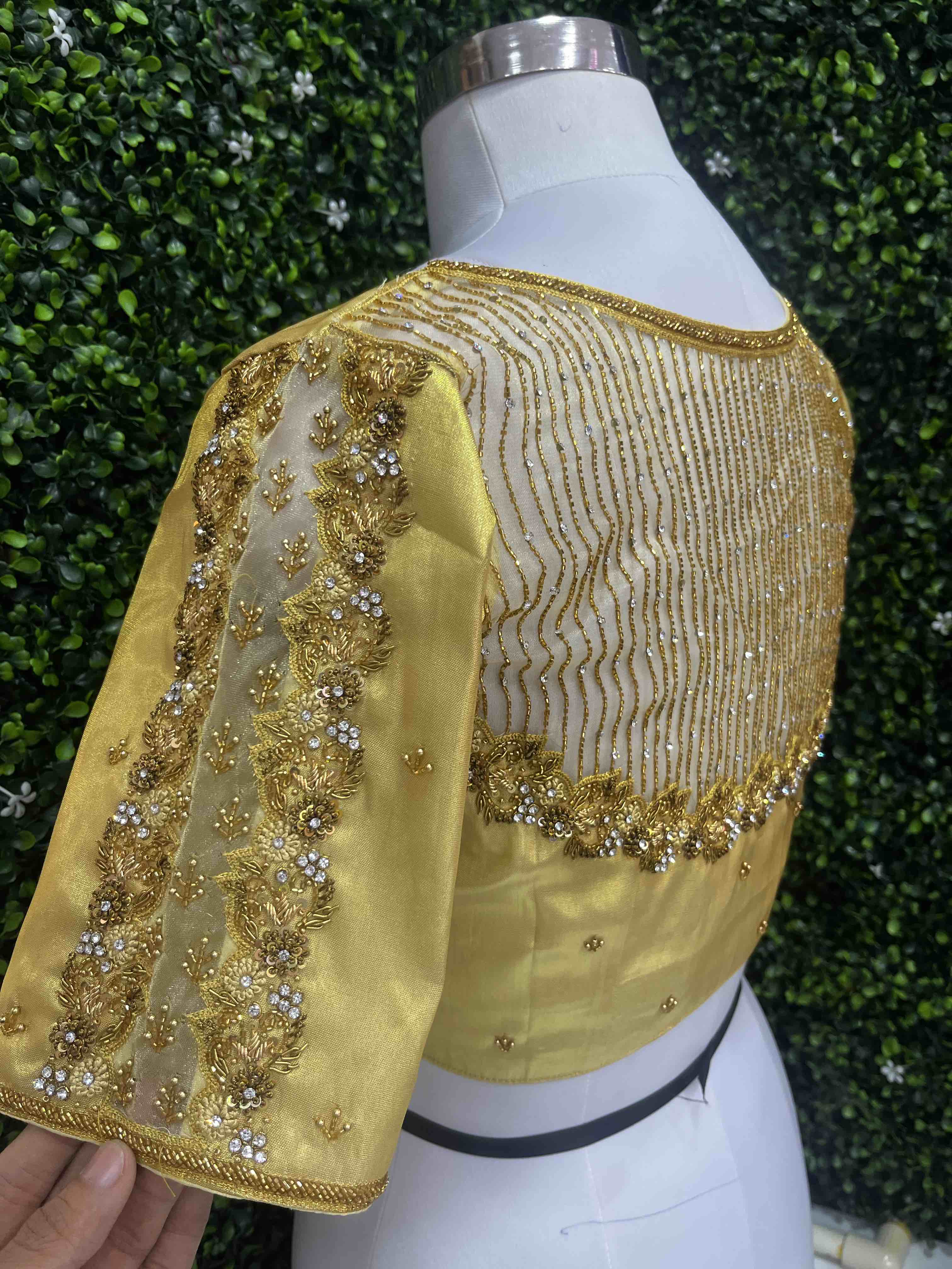 Designer Handwork Blouse Gold – SurpriseLadies blouse